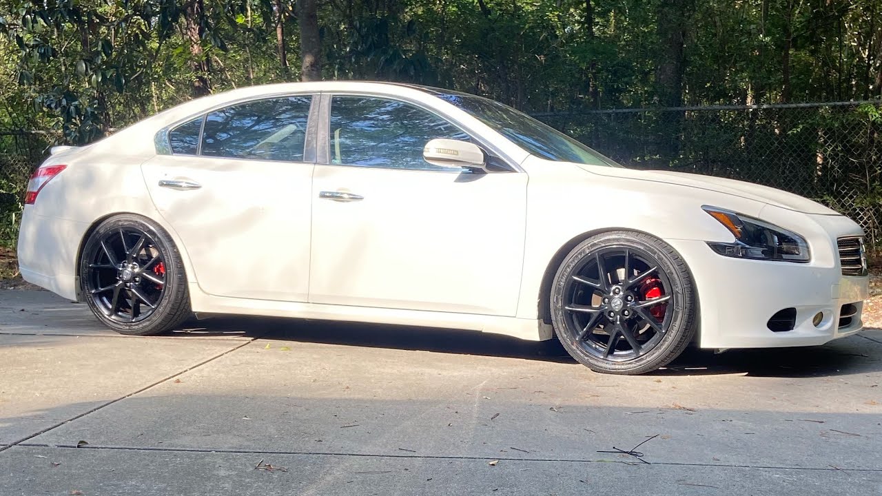 Nissan maxima coilovers install perfect fitment - YouTube