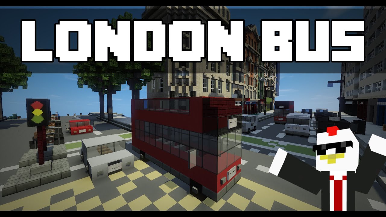 Minecraft Vehicle Tutorial: English/London City Bus - YouTube