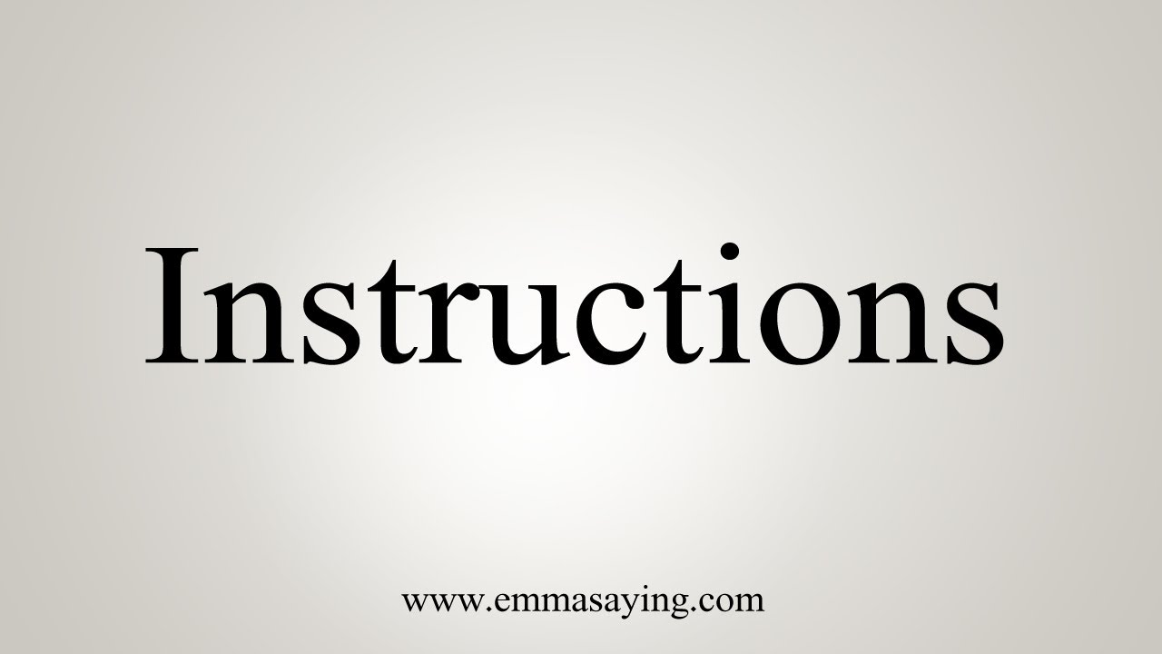 How To Say Instructions YouTube how-to-say-instructions-youtube