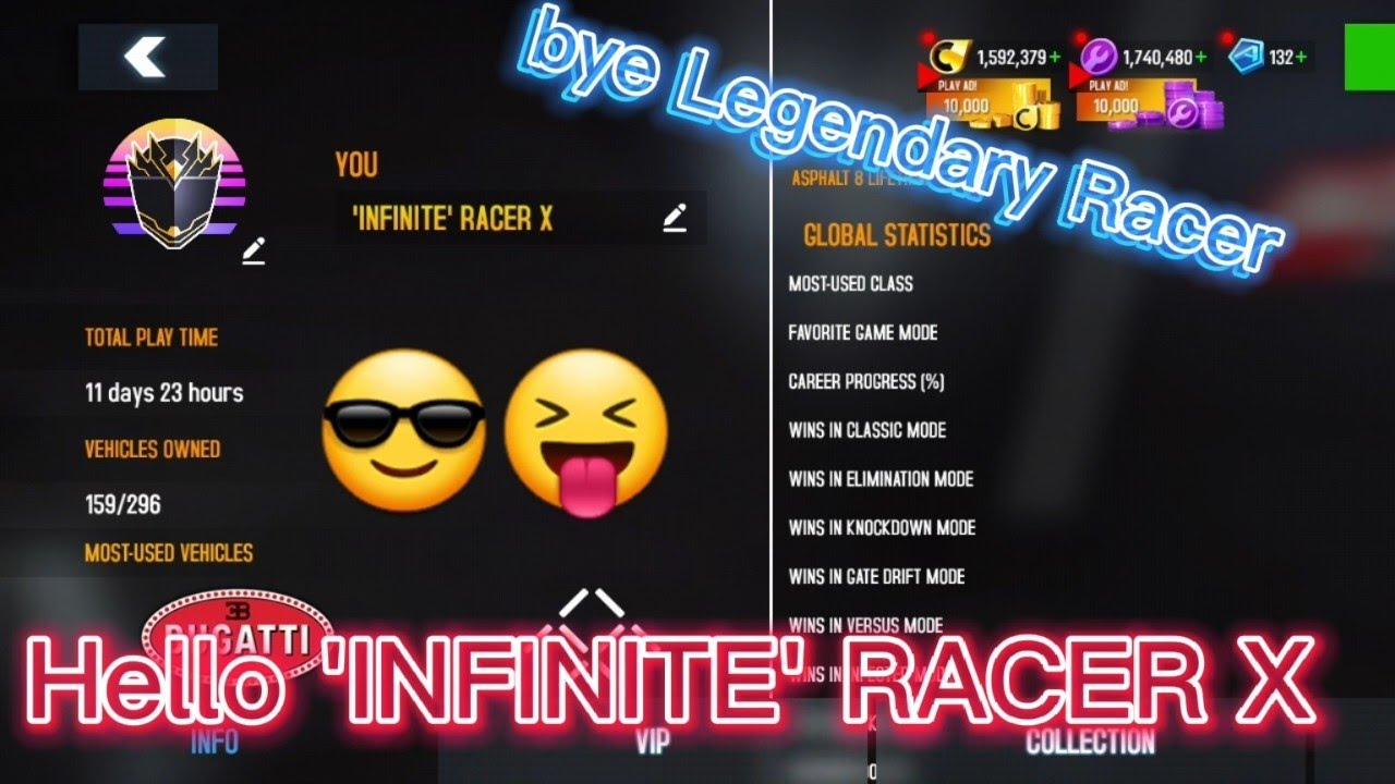Changing my game name to 'INFINITE' RACER X - YouTube