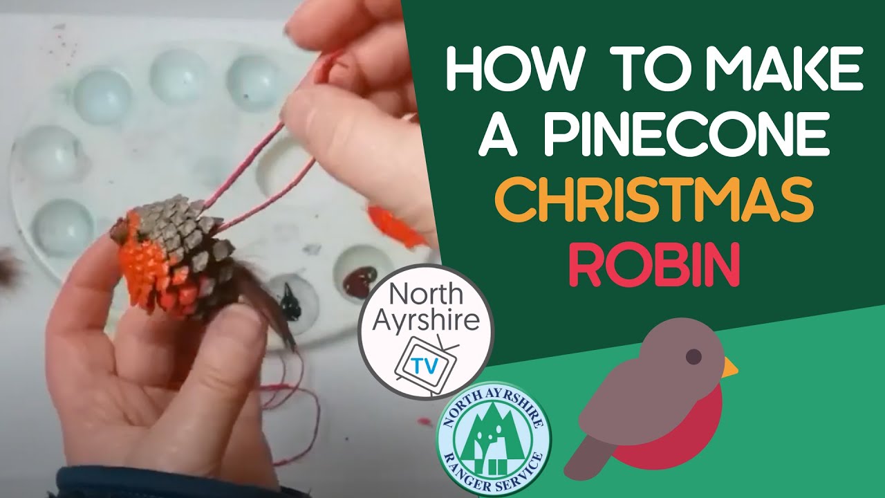 How to make a Pinecone Robin decoration for your Christmas Tree [STEP ...