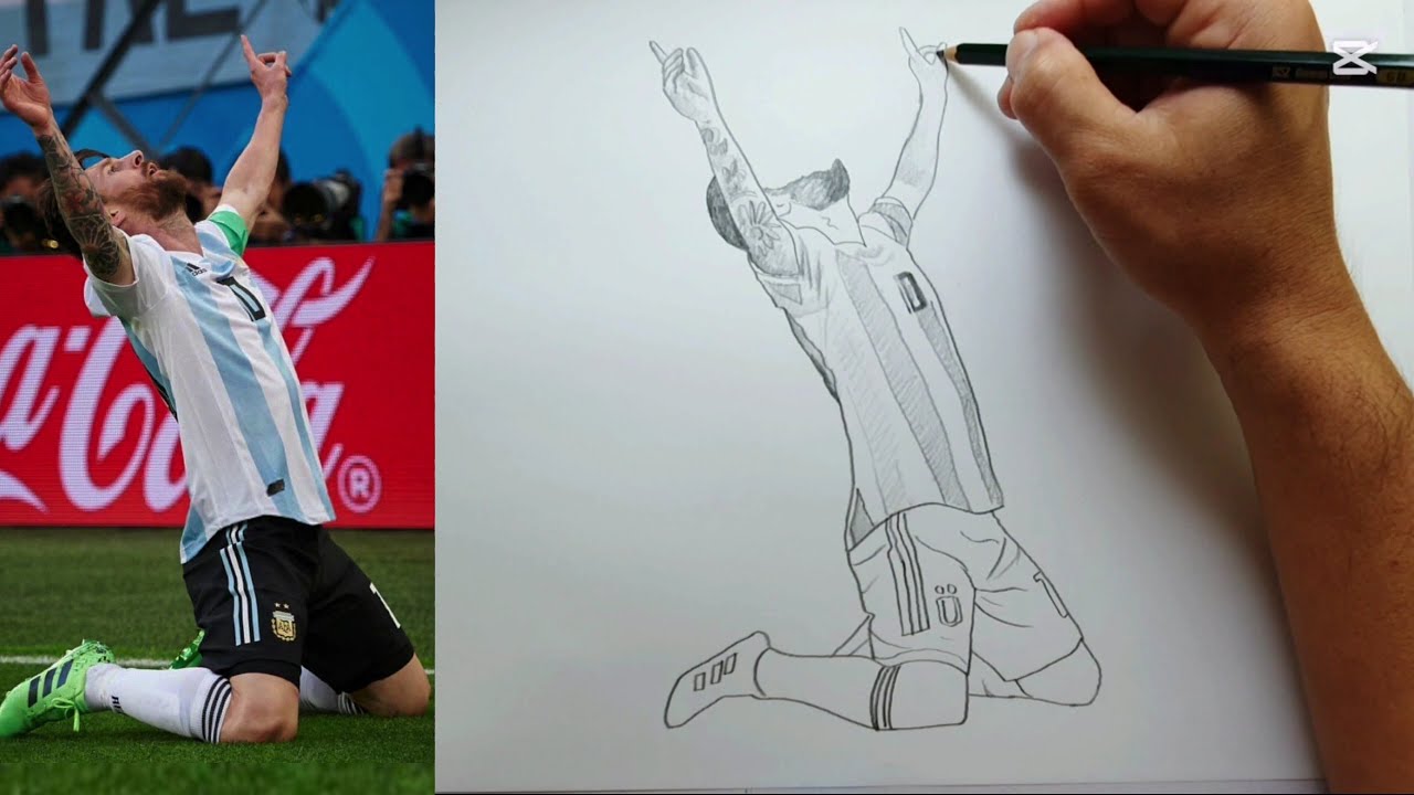 How to draw Messi step by step - YouTube