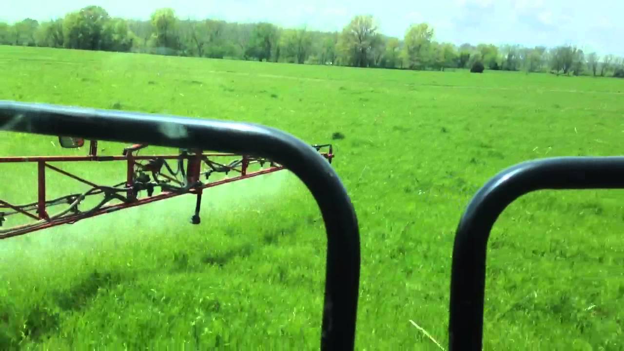 Spraying cover crop - YouTube
