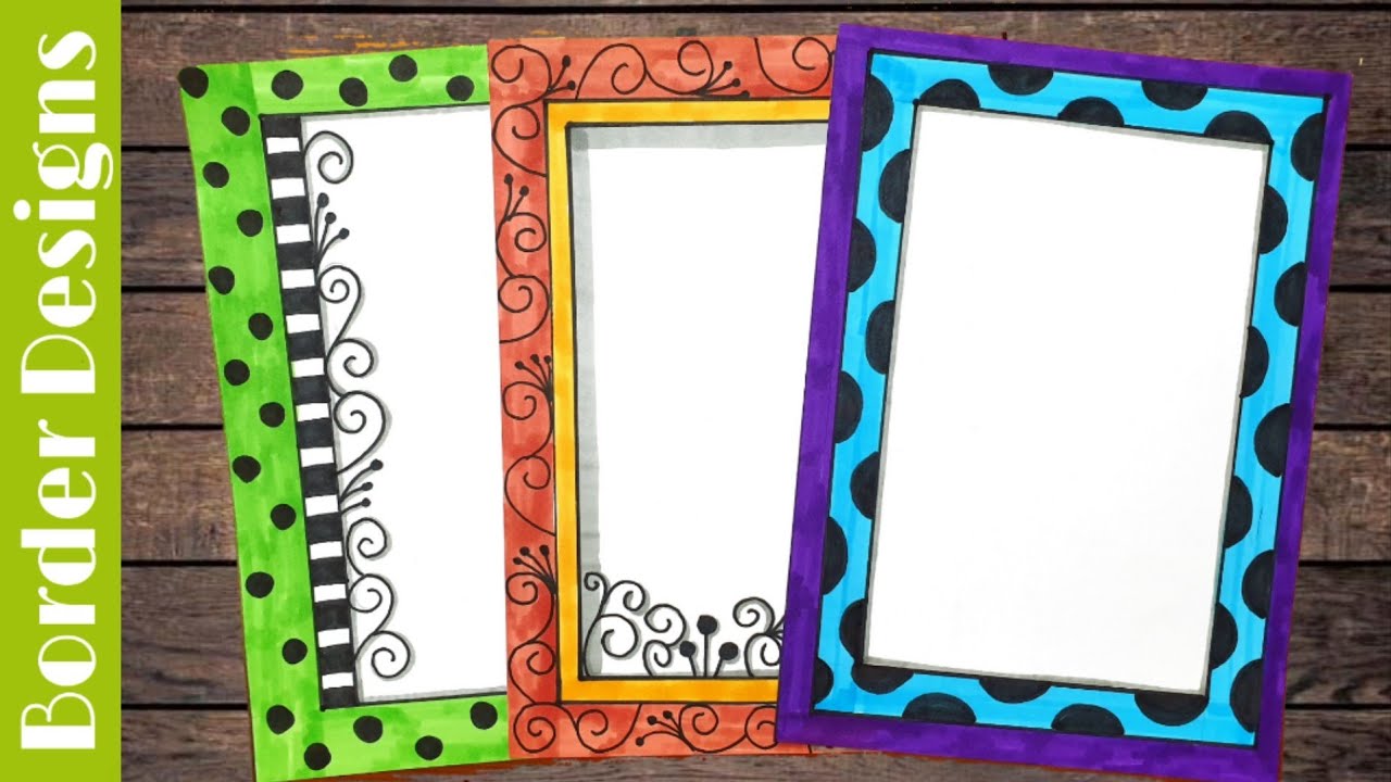 Border designs on paper|Border Designs|Project work Designs|Borders ...