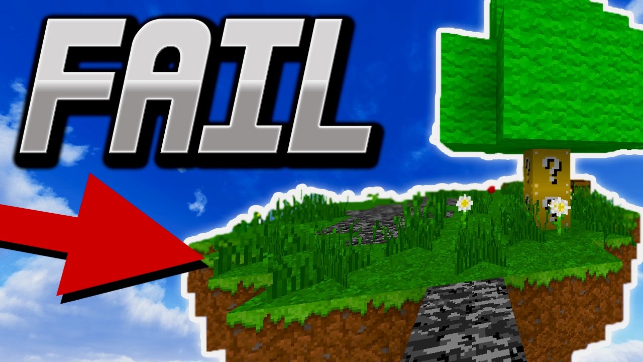I can't believe this FAIL... (Minecraft: Lucky Block Skywars w ...