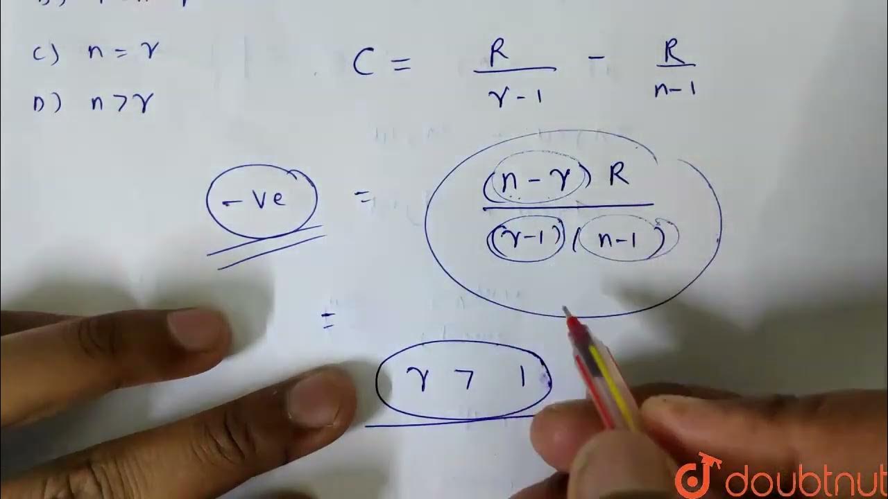 An ideal gas undergoes a polytropic process PV^(n)= constant,such that ...