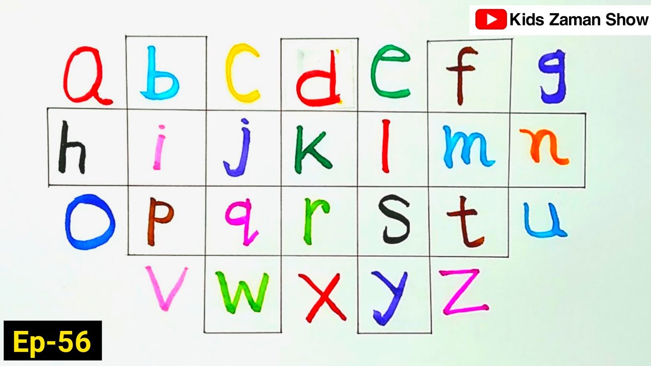 Learn small ABCD for kids/a b c d e f g/How to write small Alphabet/A ...