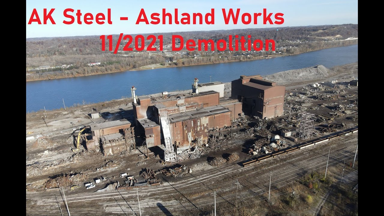 AK Steel - Ashland - BOF demolition [60fps] - YouTube