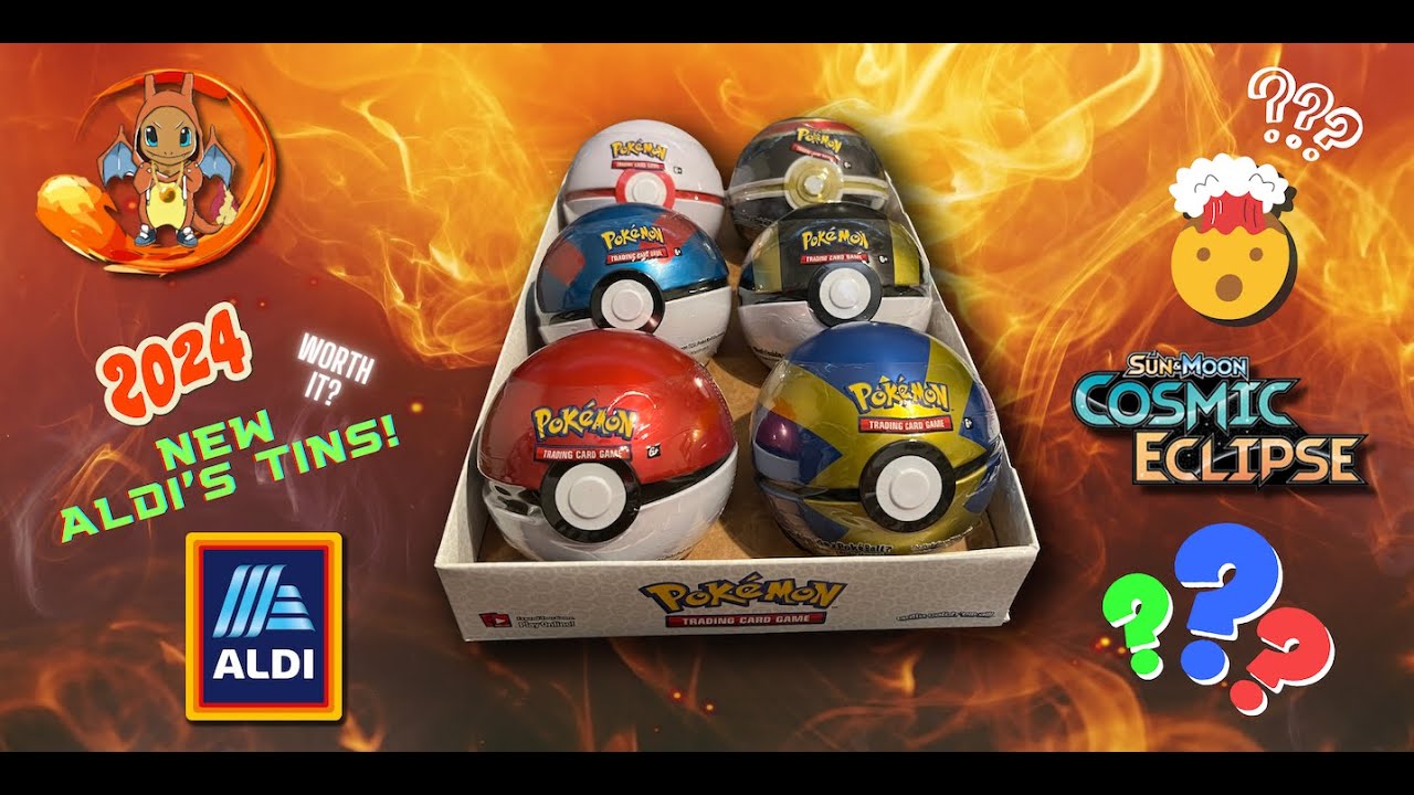 🔴⚪️ ALDI !!! What are in the D21 Pokeball Tins for 2024? Cosmic Eclipse ...