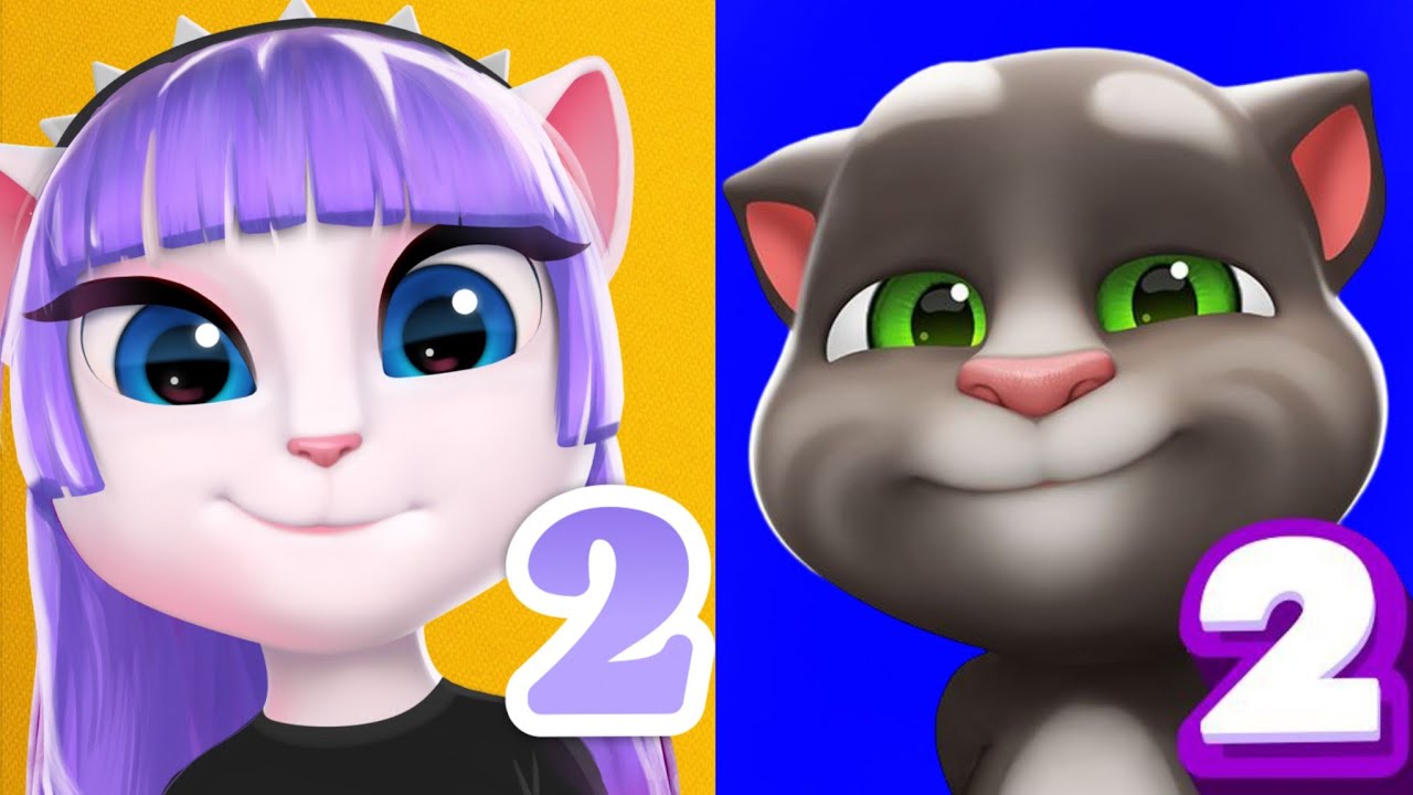 My Talking Angela 2 Vs My Talking Tom 2 | Lollipop Tom And Unicorn ...
