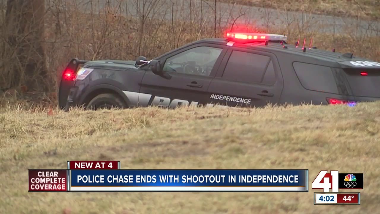 Police chase ends with shootout in Independence - YouTube