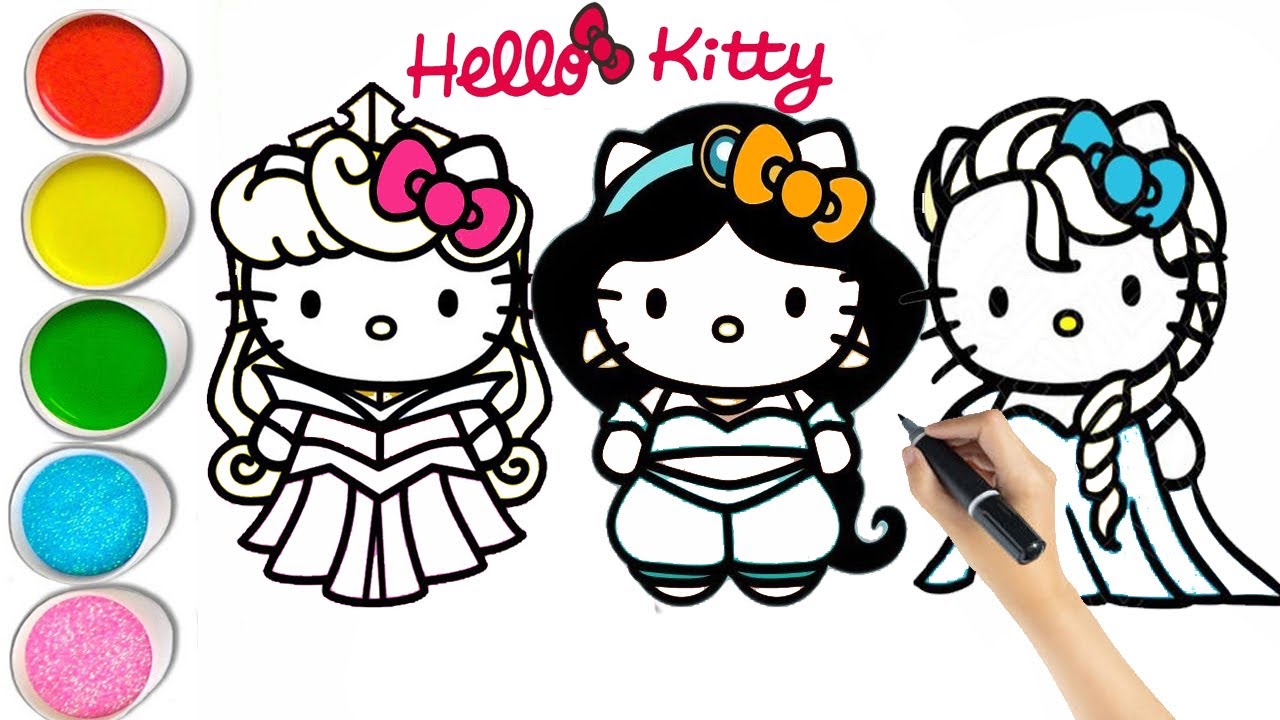 Hello Kitty as Disney Princess || How To Draw Hello Kitty as Princes ...