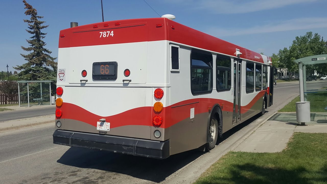 Calgary Transit 2004 New Flyer D40LF #7874 on Route 66 Lakeview City ...