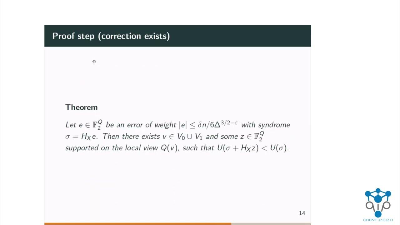 QIP2023 | An efficient decoder for a linear distance quantum LDPC code (Shouzhen Gu) - YouTube