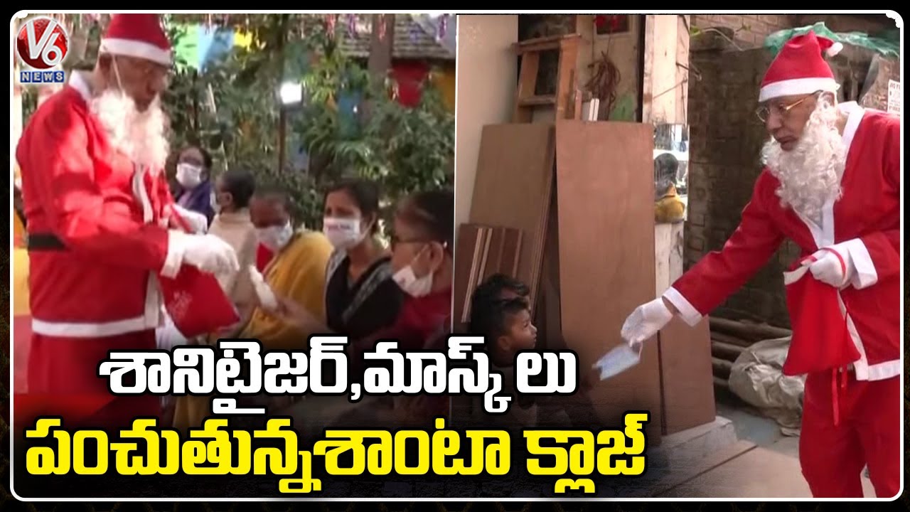 Santa Claus Distributes Sanitizers & Masks On Eve Of Christmas ...