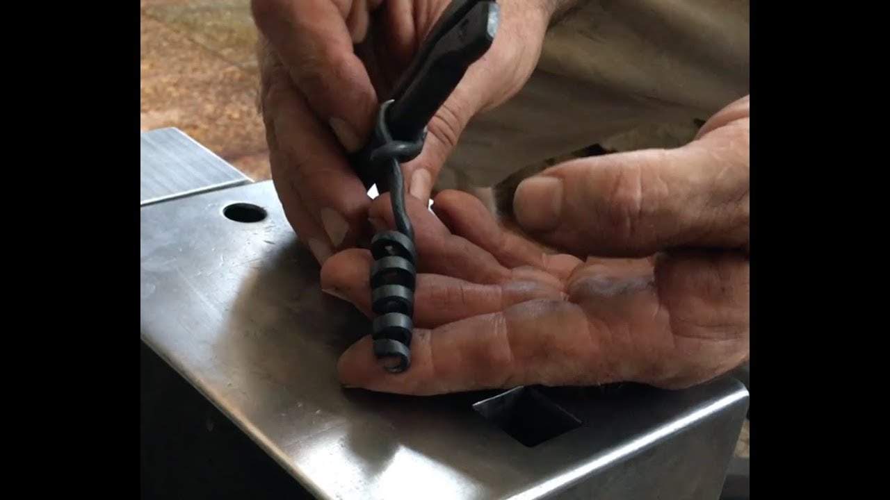 Hand Forged Corkscrew - YouTube