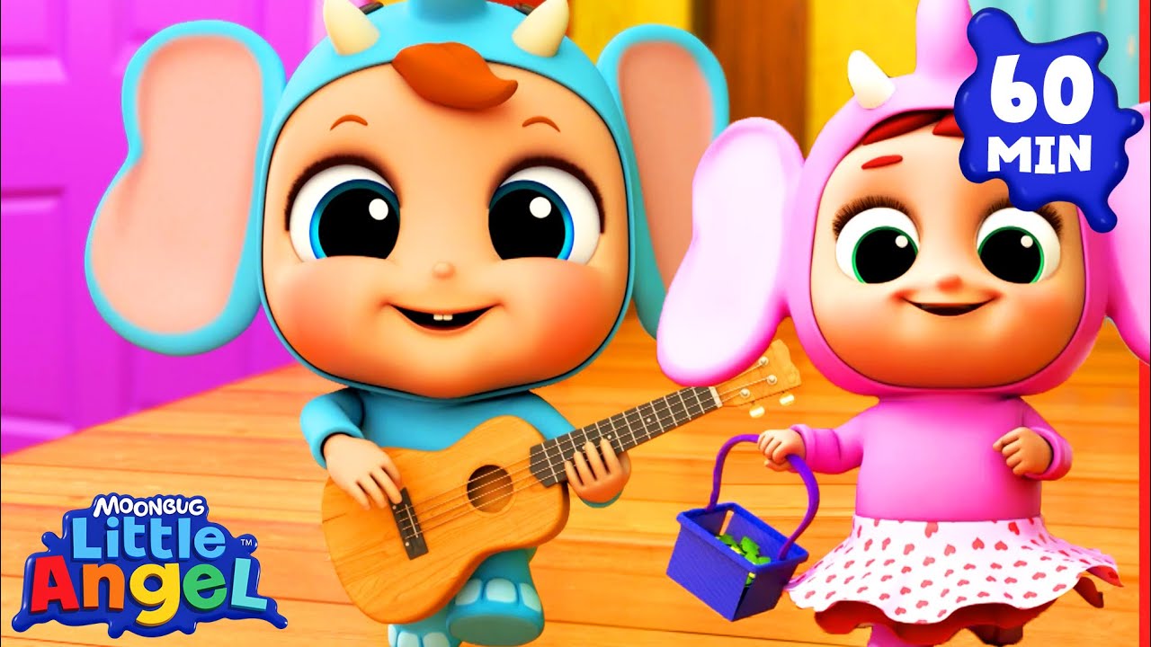 10 Little Elephants | Little Angel | Cartoons for Kids - Explore With ...