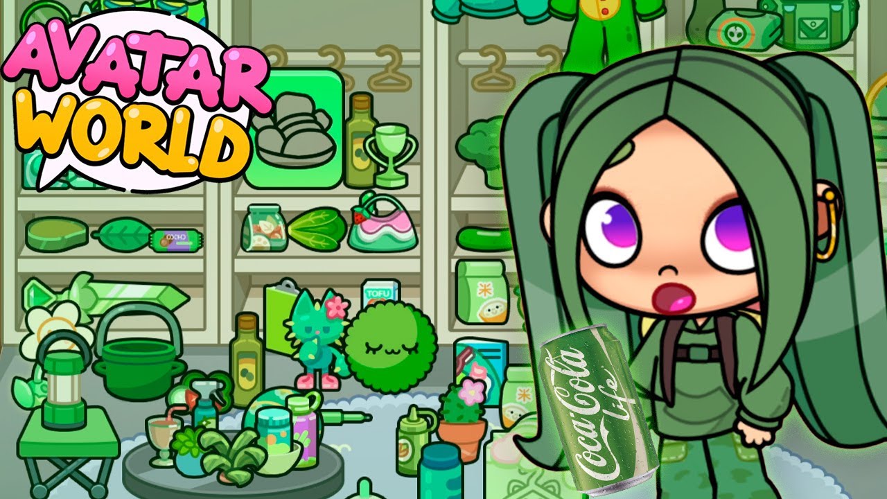 💚 ALL GREEN FREE ITEMS in AVATAR WORLD - YouTube