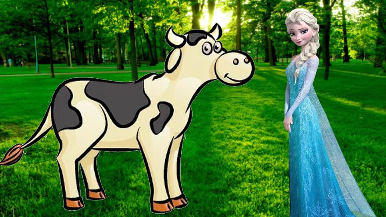Frozen GAME - Elsa Frozen will milk the cow painted - Elsa congelado se ...