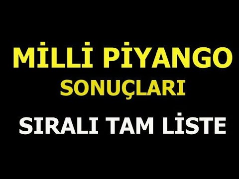 2019 Milli Piyango Sıralı Tam Liste (TÜM SONUÇLAR)