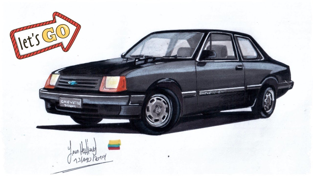 Como dibujar 😱😱 un Chevrolet Chevette SL - YouTube