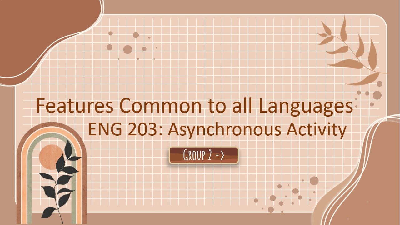 Features Common to all Languages - YouTube