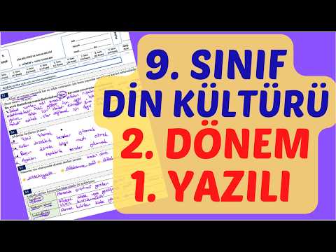 9.SINIF DİN KÜLTÜRÜ VE AHLAK BİLGİSİ 2.DÖNEM 1.YAZILI SORULARI