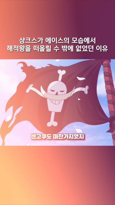 샹크스가 에이스의 모습에서 해적왕을 떠올릴 수 밖에 없었던 이유 원피스 Youtube