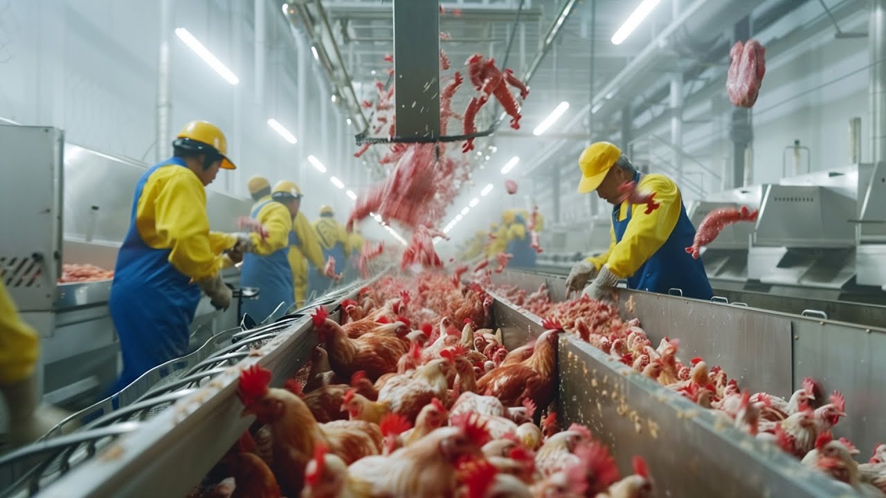 Inside the Chicken Factory: Processing Millions of Chickens for Meat ...