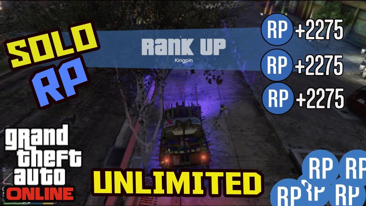 UNLIMITED SOLO 1,500RP PER MIN! RP METHOD - RANK UP FAST IN GTA 5 ...