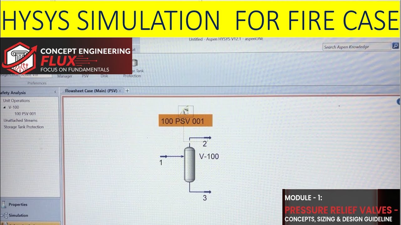 Hysys Simulation for fire Case, Relief load calculation, Fire Case, PRV, Safety Valve, PSV ...