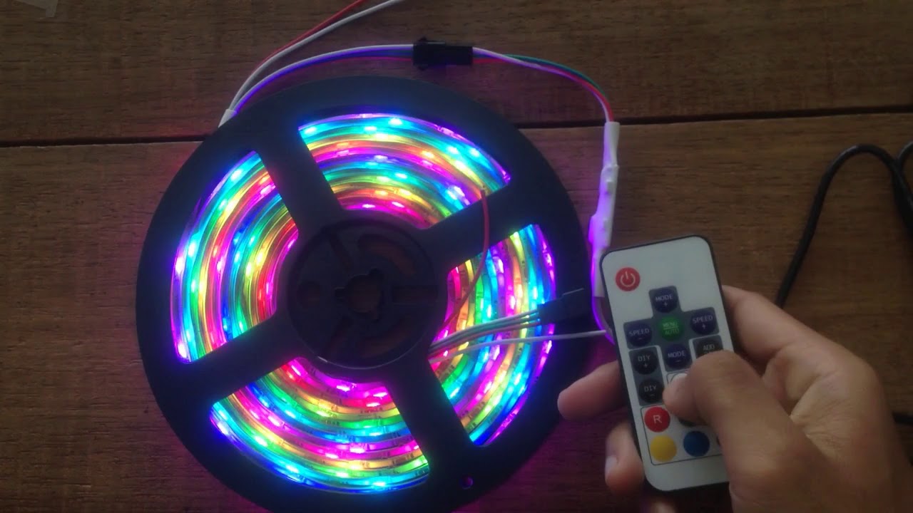 HOW TO CONTROL WS2812B RGB Led Strip 5 meters (Waterproof) WITH REMOTE ...