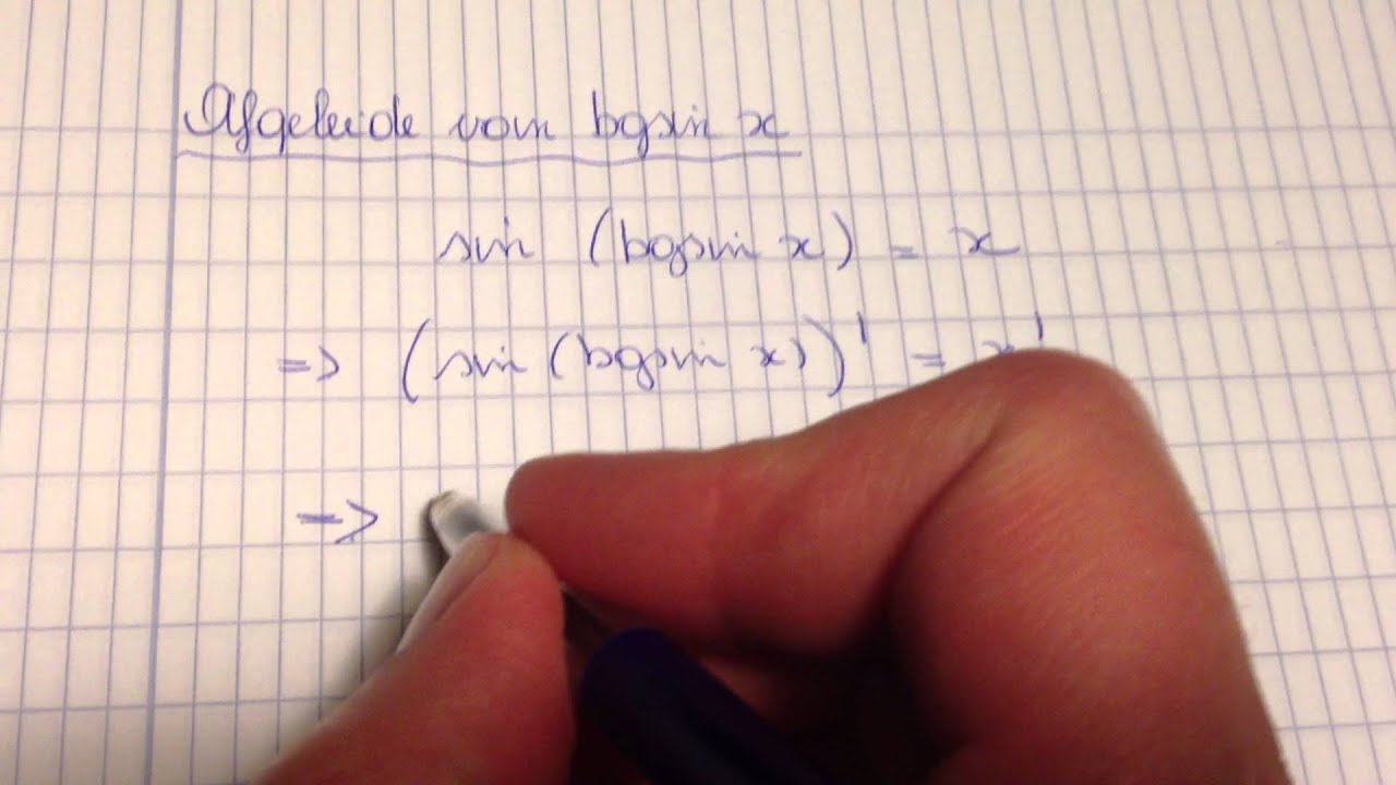 Bewijs afgeleide bgsin x - YouTube