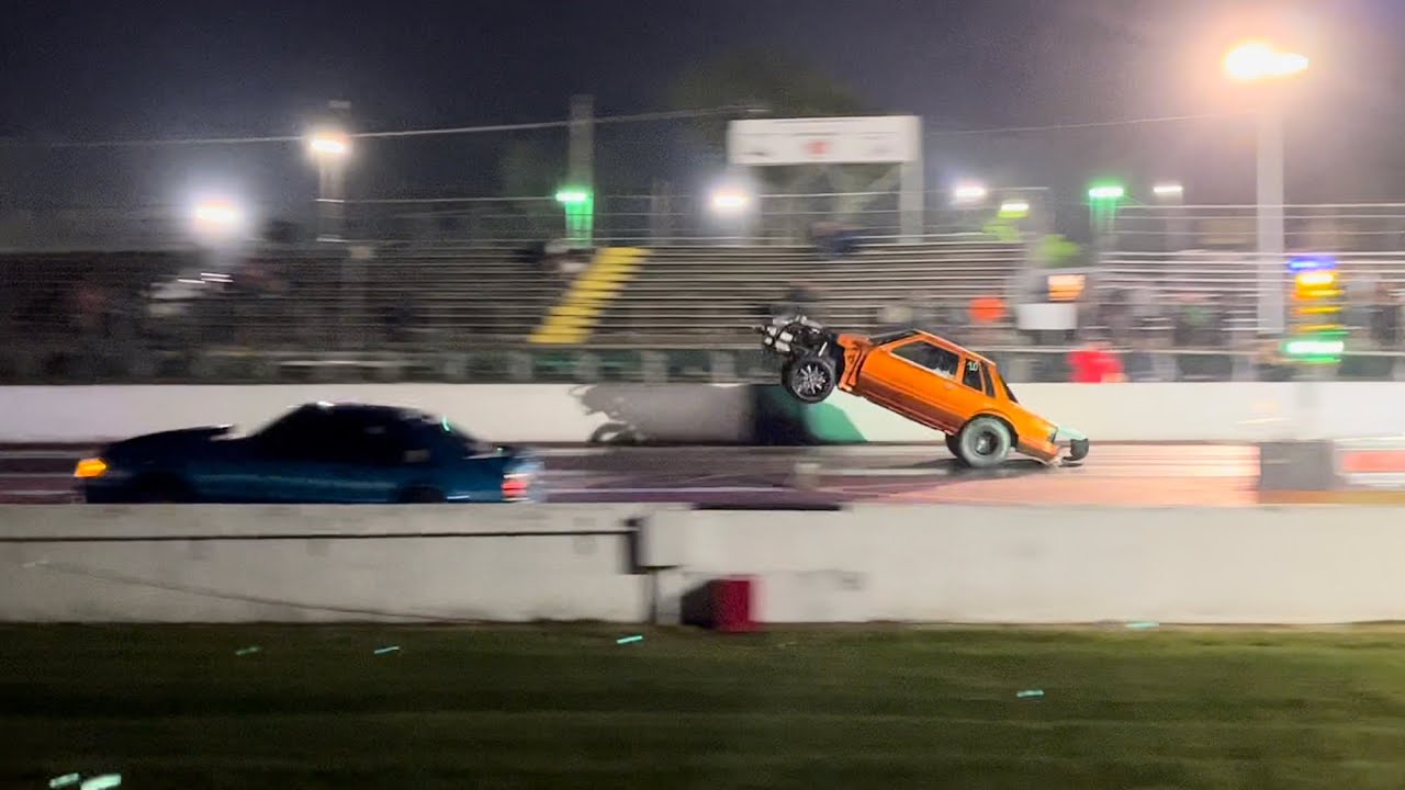 Turbo Fox Body Mustang does wheelie - YouTube