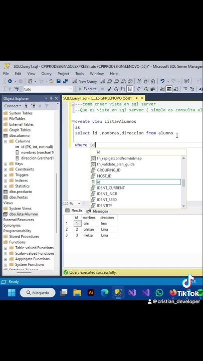 Cómo crear view en sql server #programming #education #sql #sqlserver # ...