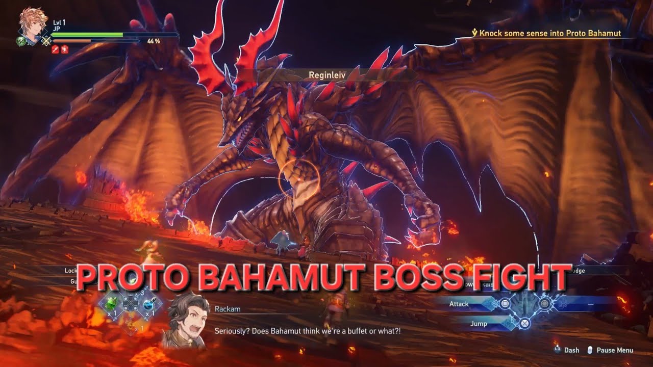 GRANBLUE FANTASY RELINK! PROTO BAHAMUT BOSS FIGHT ON HARD DIFFICULTY ...