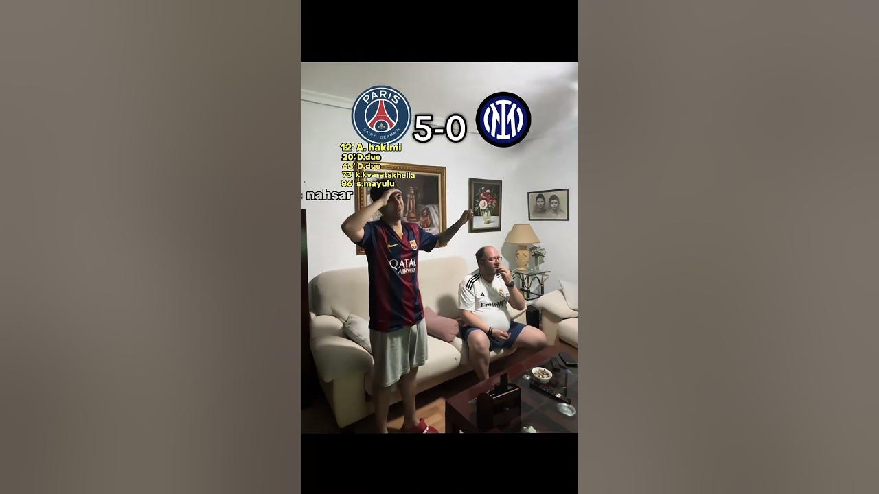 psg vs inter Milan final ucl game fan reaction ☠️ #psg #uclfinal #football #viralshorts #shorts ...