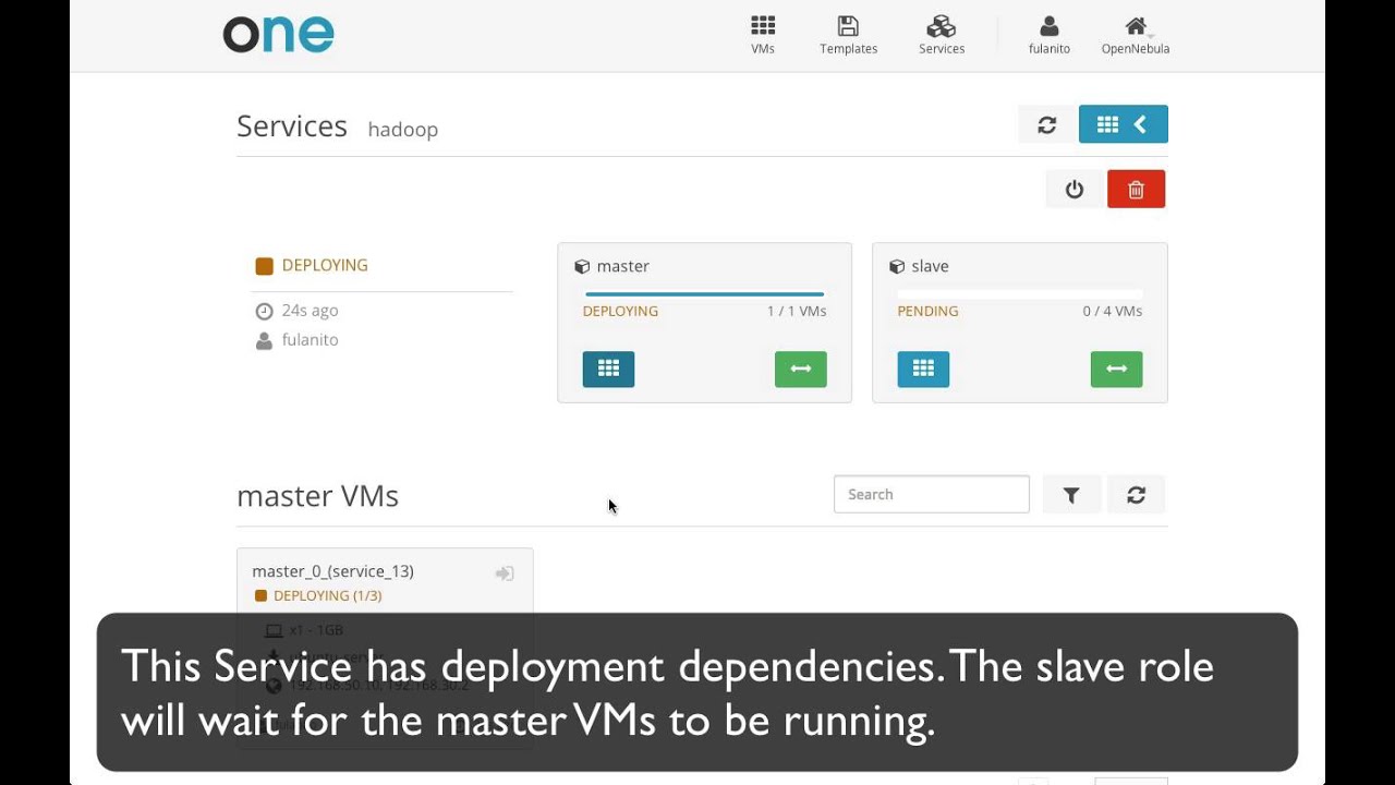 OpenNebula Cloud Provisioning Portal: OneFlow Services - YouTube
