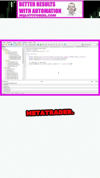 Mql5 Tutorial Simply Adjust User Input Mql5 Algorithmictrading Youtube