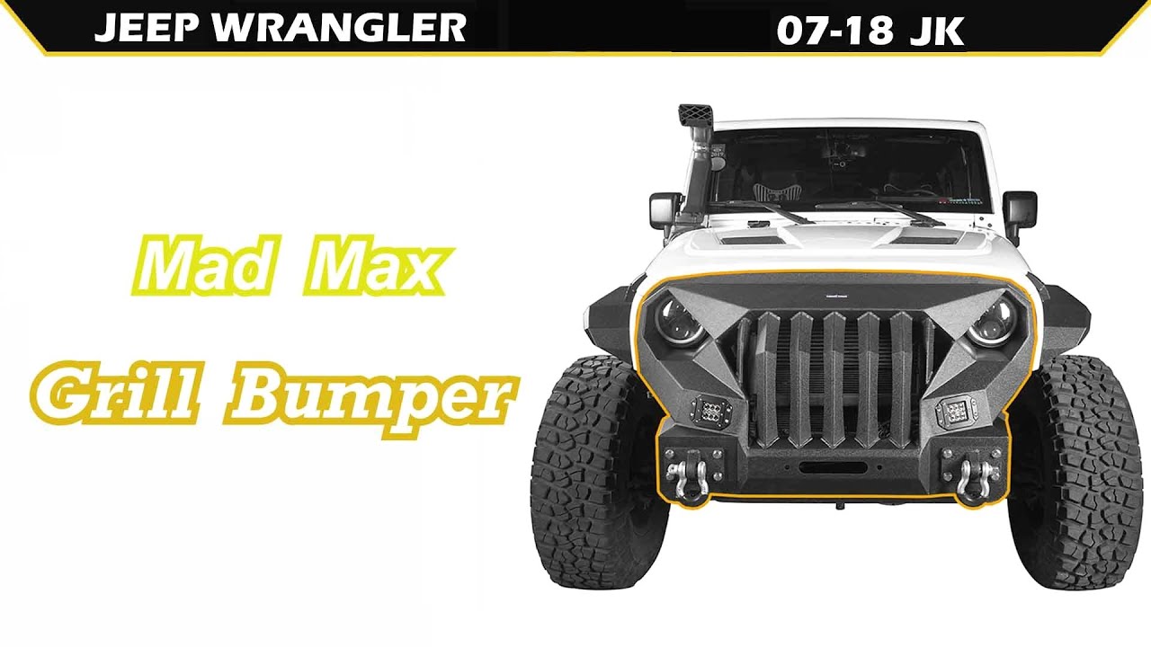 Ultralisk 4x4 Mad Max Front Bumper W/Steel Grille Guard & Winch Plate ...