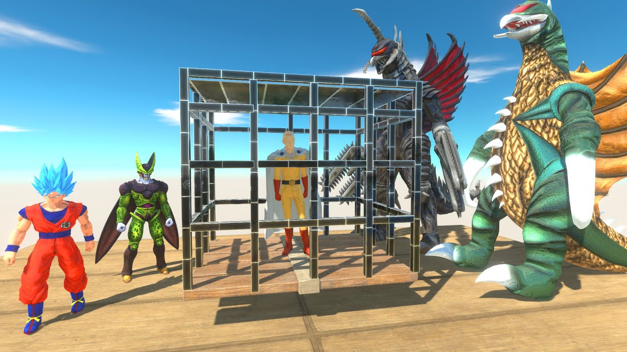 GOKU & CELL Save The Saitama Escape Gigan - Animal Revolt Battle Simulator - YouTube