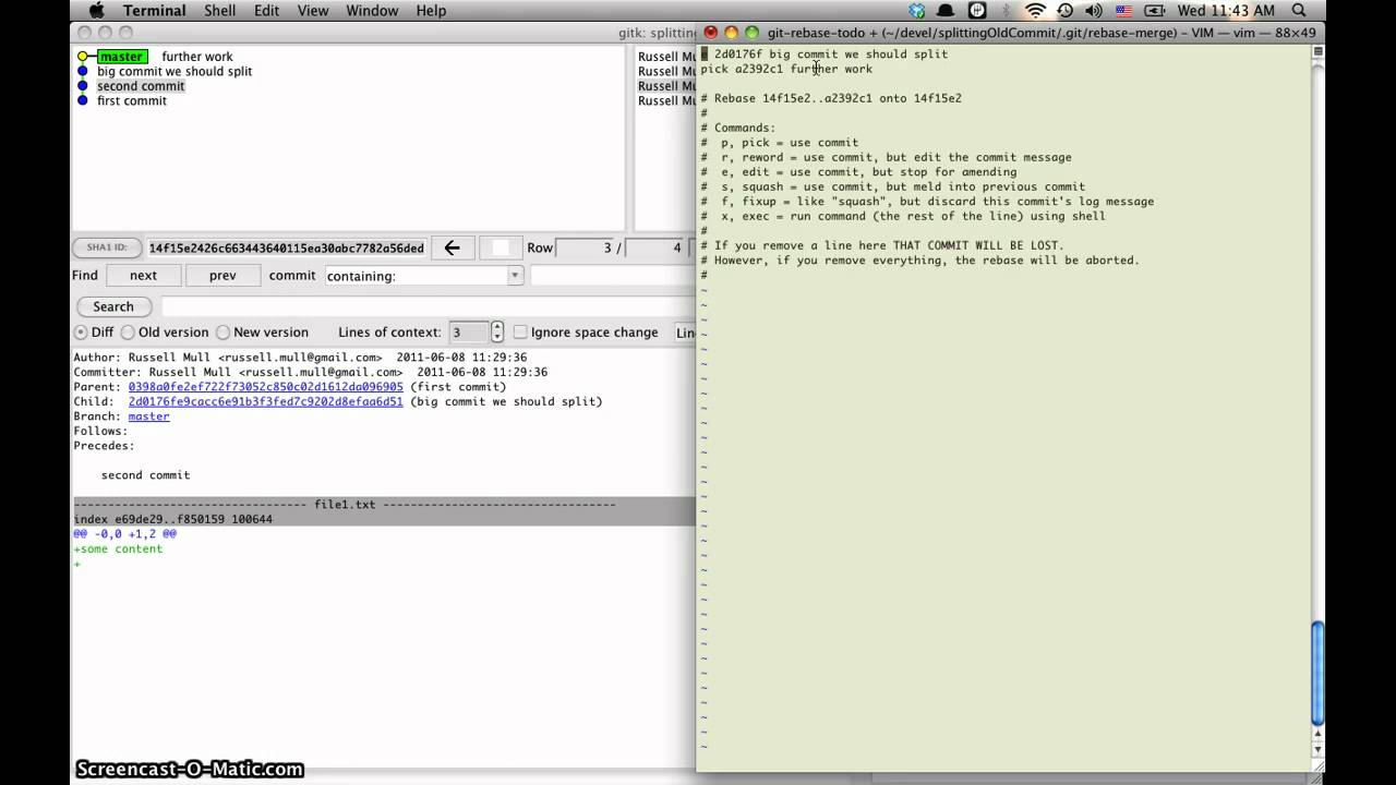 Git: splitting old commits - YouTube