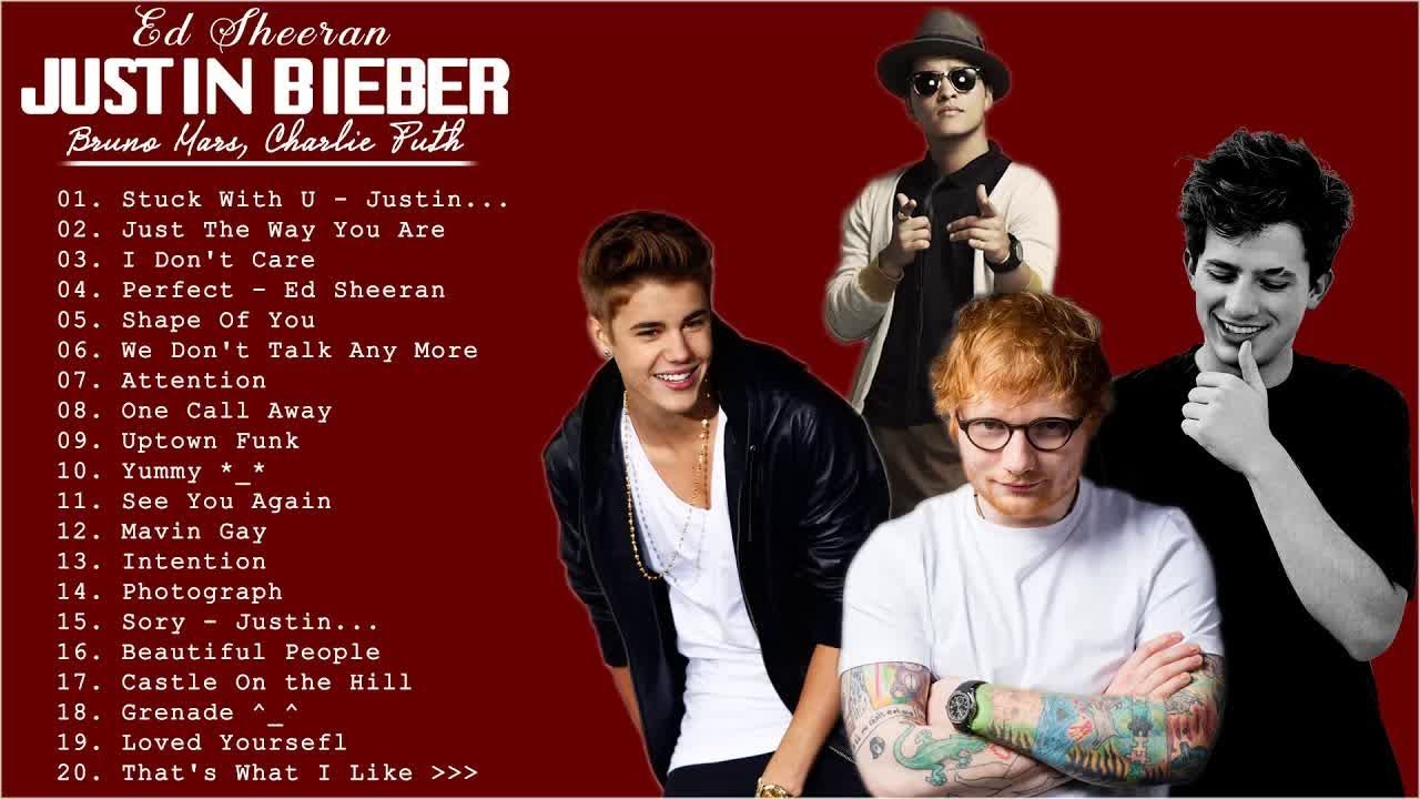 Ed Sheeran, Justin Bieber, Bruno Mars, Charlie Puth Best Songs 2020 ...