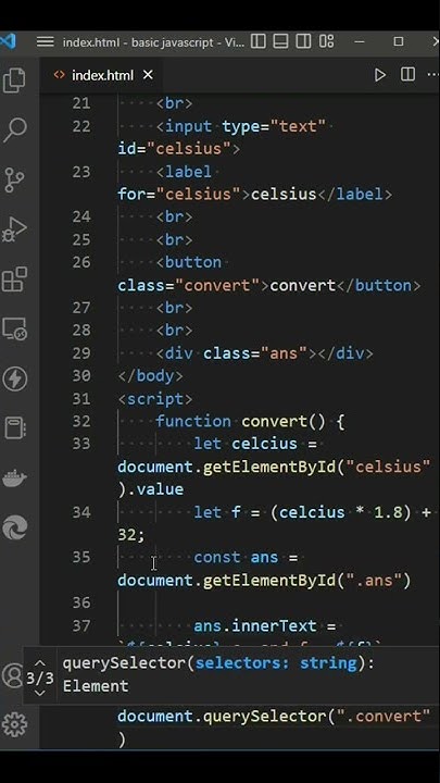 convert Celsius to Fahrenheit by using JavaScript #shorts - YouTube