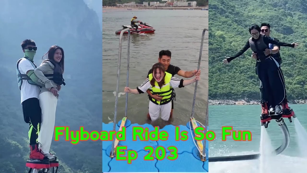 Flyboard Ride Is So Fun 😲 Girl Enjoying Fly on Water Park 💦⛱️ Ep 203 # ...