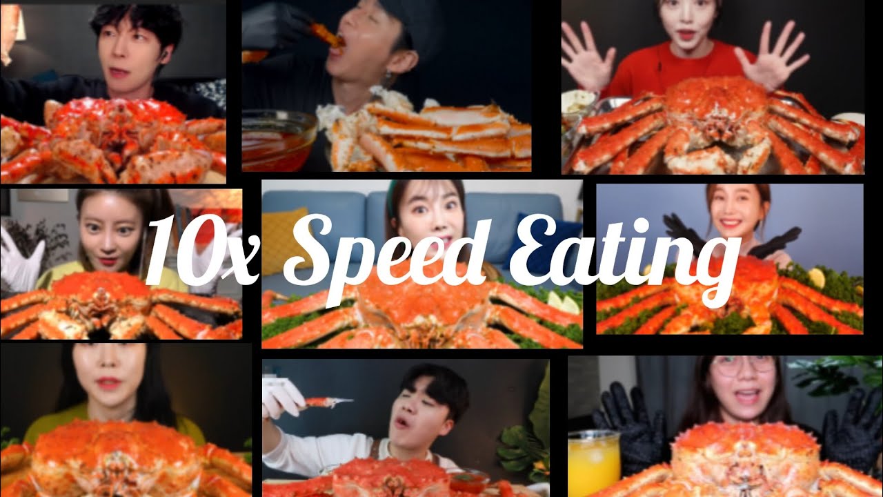 10x Speed Eating🤤 Spider Crab Eating🦀🤤#mukbang#asmrfood#foodeating# ...