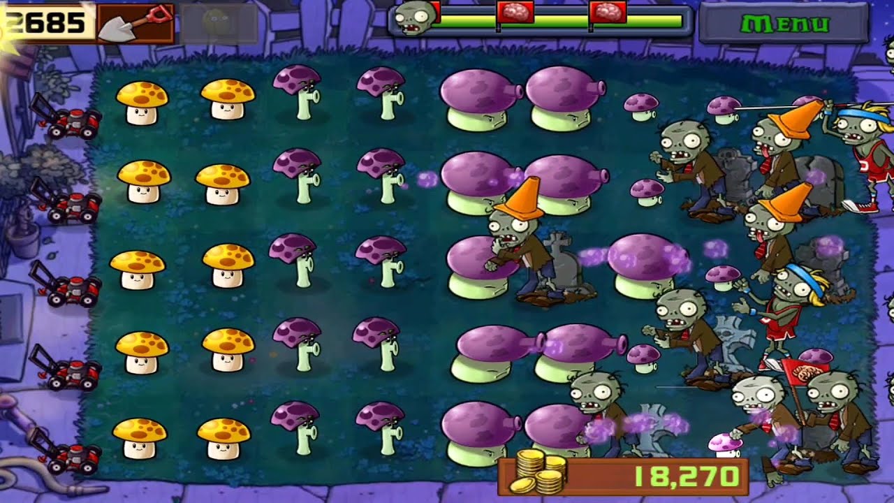Plants vs Zombies : Adventure 2 (night) level 4 | Almira Play Games ...