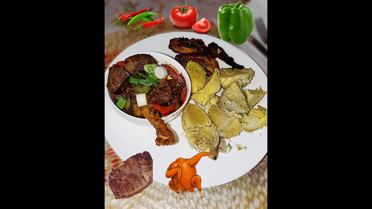 How to make pepper chicken with cow liver and skin (Kanda, Ponmo ...