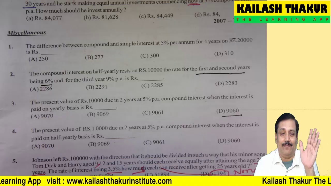 # TIME VALUE OF MONEY II DOUBTS CLASS II CA FOUNDATION II KAILASH THAKUR II SHORT CUT TRICKS ...