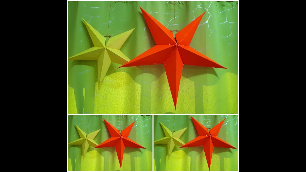 How to make a STAR/DIY Paper Star/Simple & Easy/Paper craft/Christmas ...